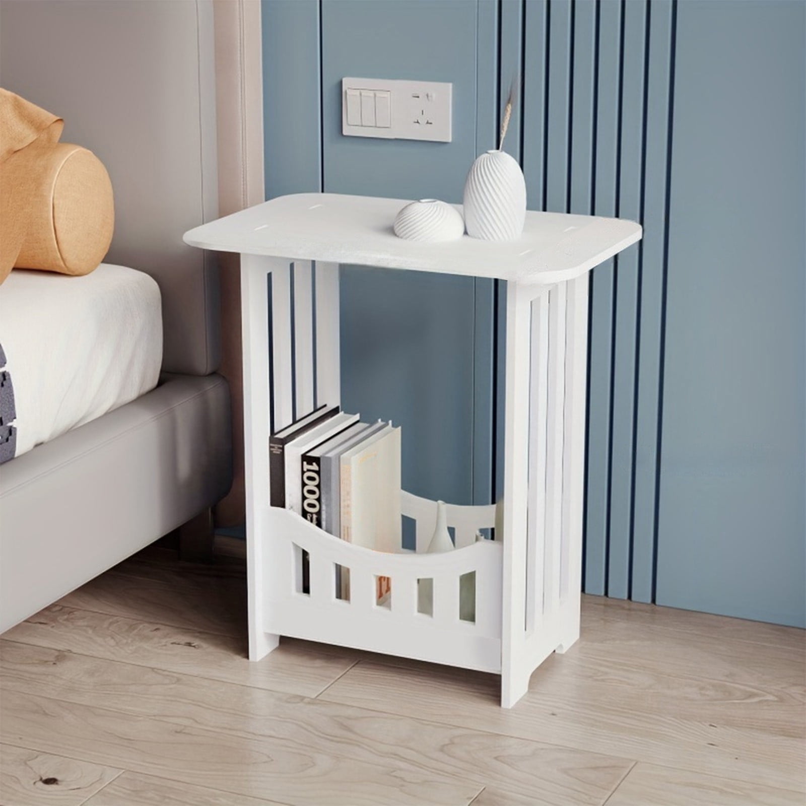 Storage Nightstand, Bedroom Storage Cabinet, Living Room Mini Table, 2 ...