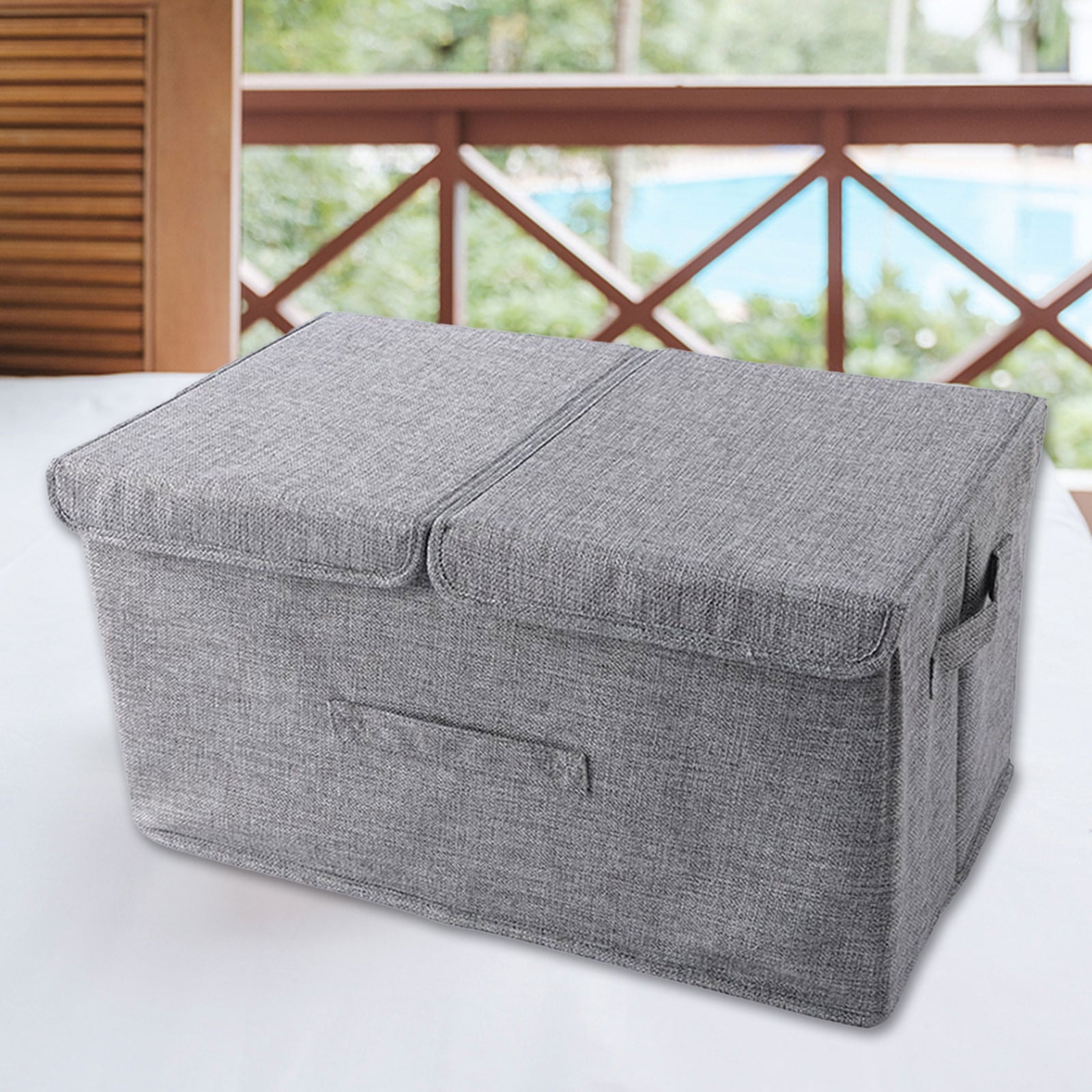 Storage Organization Clothing Closet Storage Linen Fabric Basket With ...