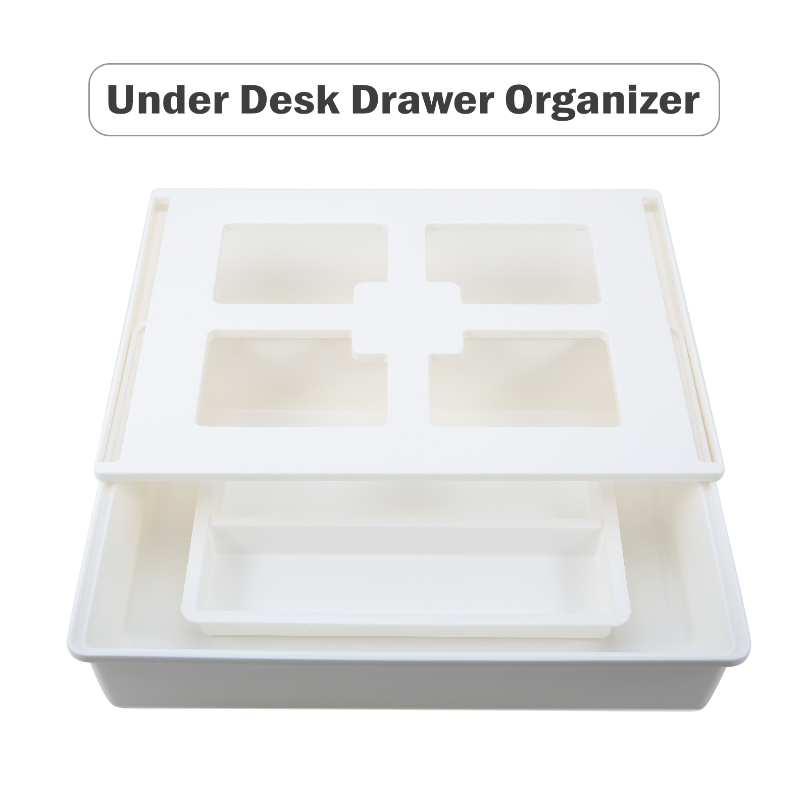 Storage Organizer Self-Adhesive Drawer Hidden Container for Desktop and ...