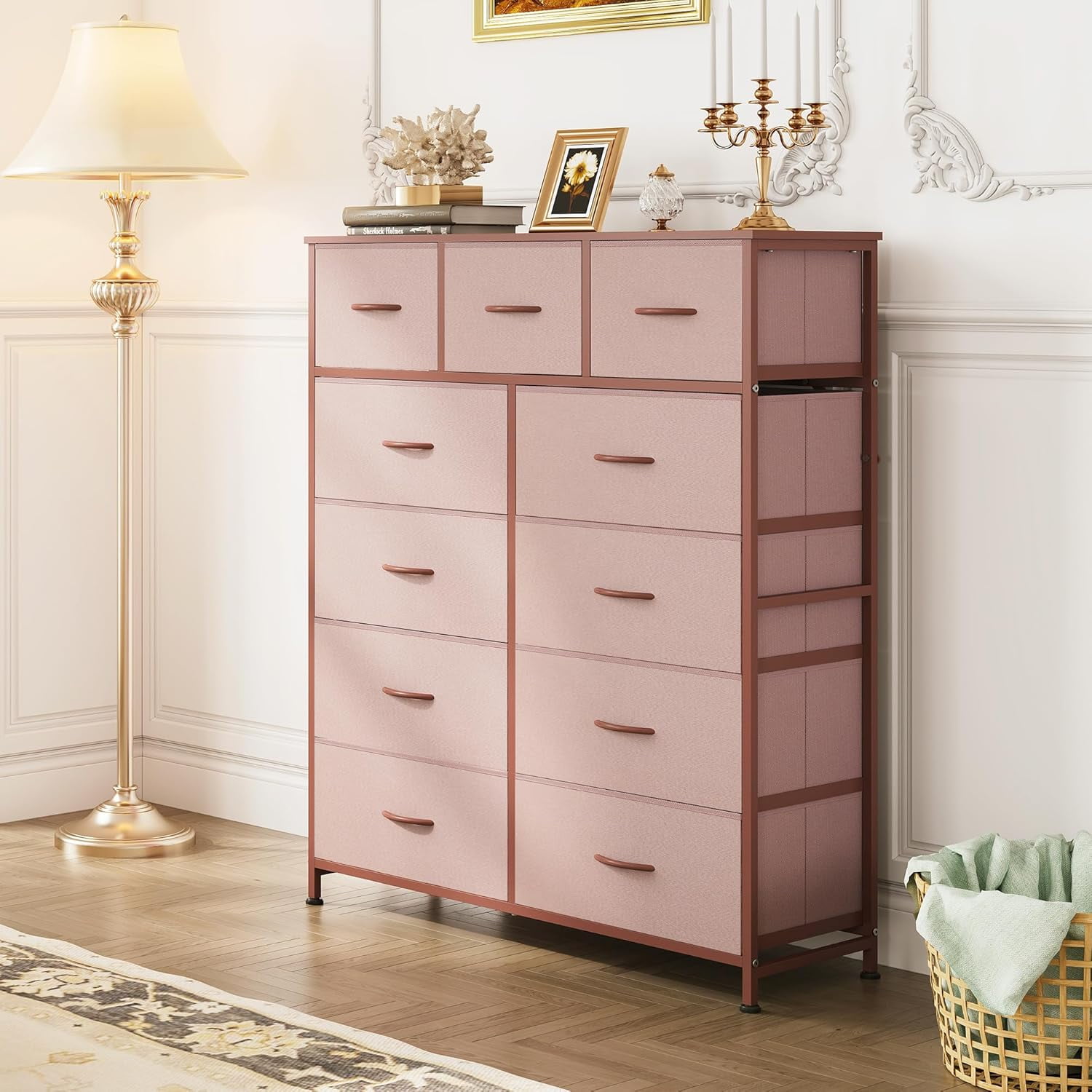 Storage Organizer Unit with 11 Fabric Bins, Storage Drawers Organizer ...