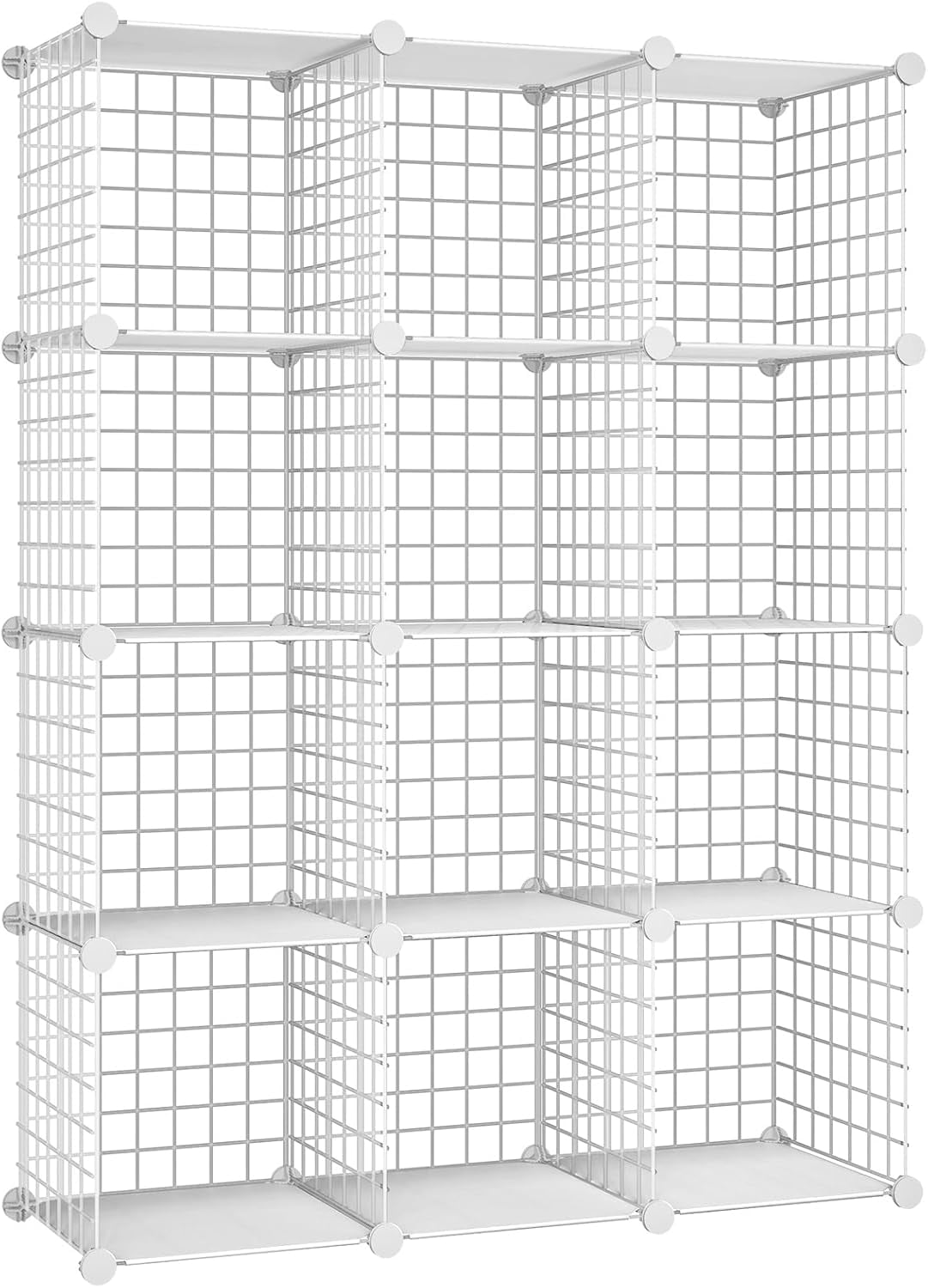 Cube Storage Organizer, Wire Cube Storage, 12-Cube Metal Grid Storage ...