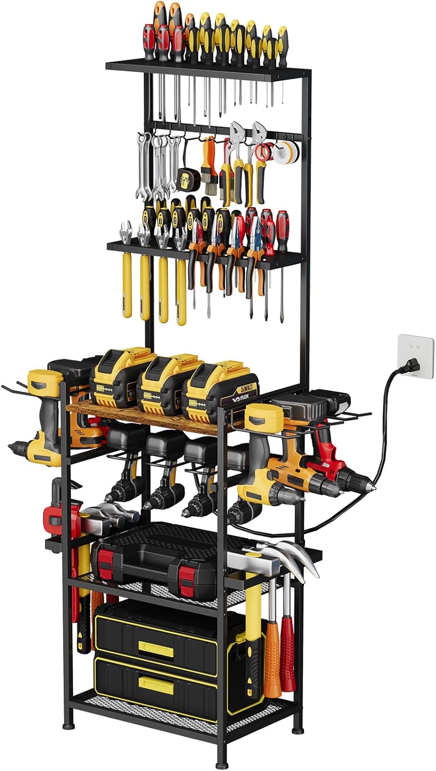 Storage Organizer With Charging Station, Heavy Duty Cordless Tool ...