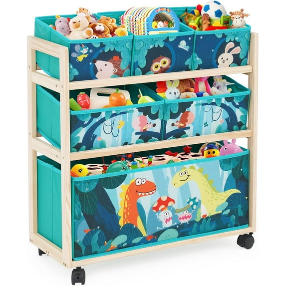 Storage Organizer with Wheels, Utility Rolling Cart with Large Storage ...