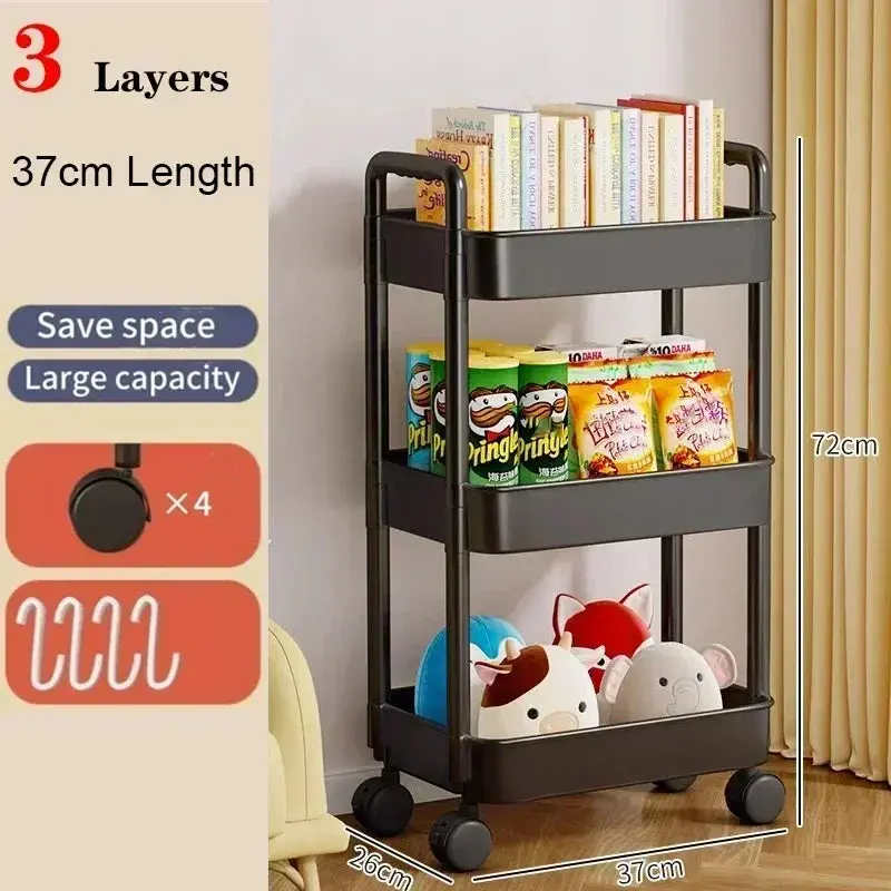 Storage Organizer with wheels For Children Multivariant - 3 layer Black ...