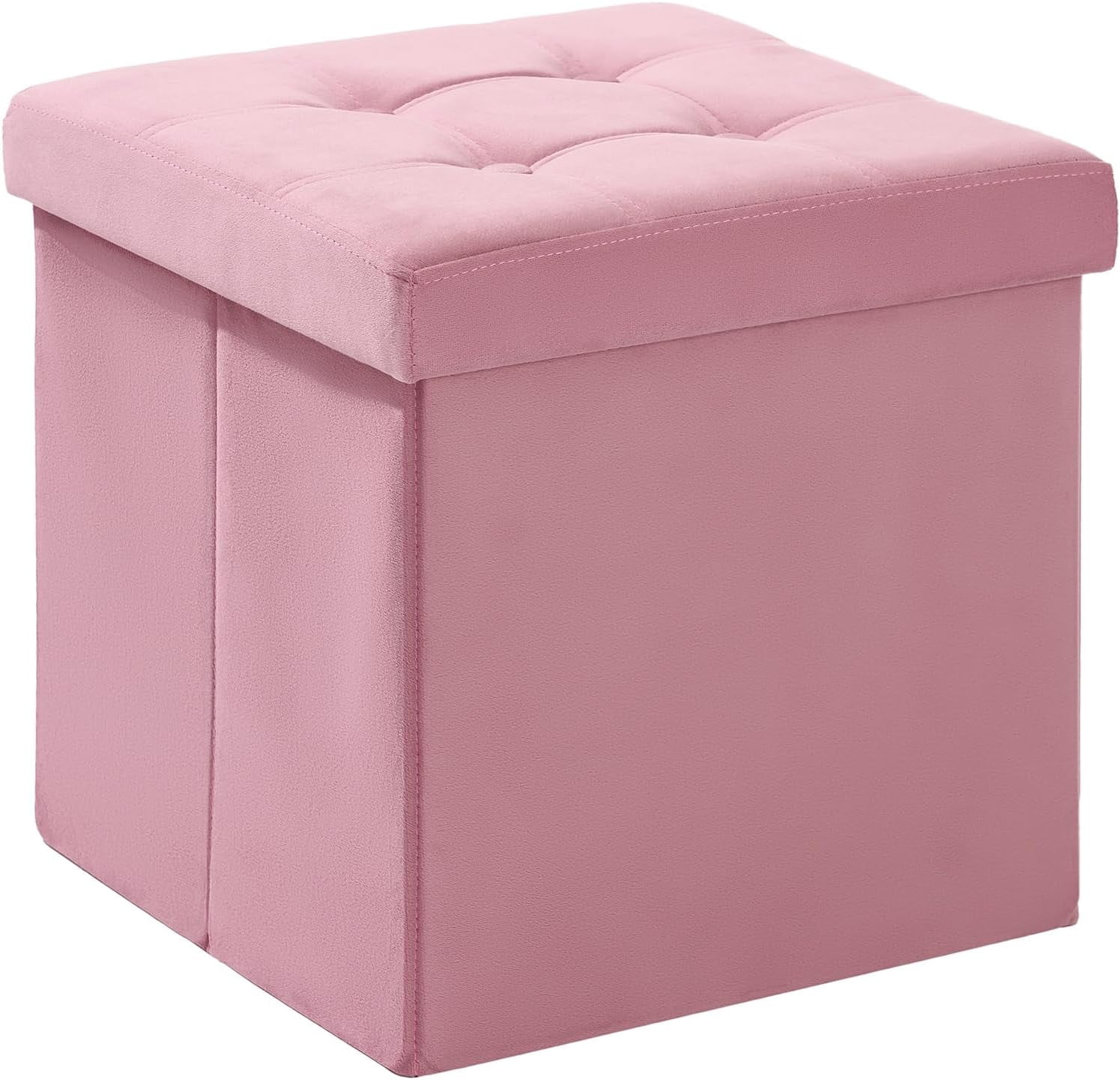 Storage Ottoman 15 Inches Foldable Small Ottoman Foot Rest Velvet Foot ...