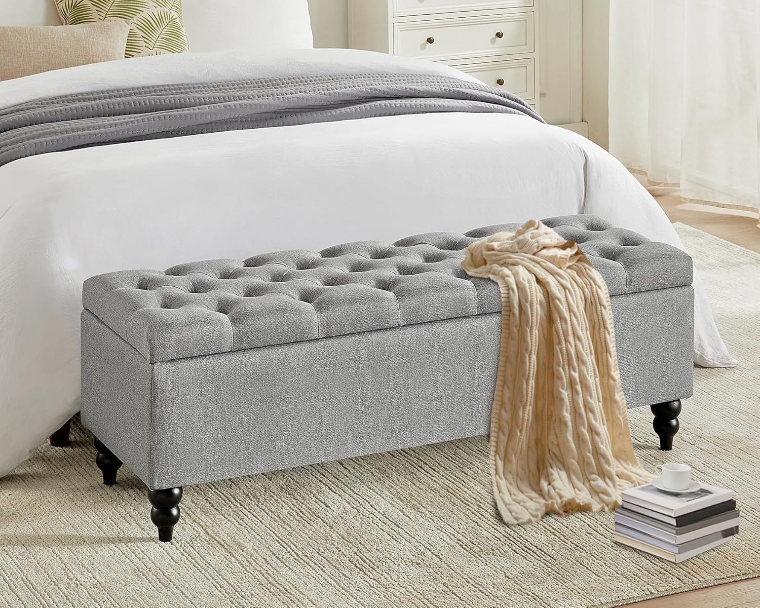 Storage Ottoman , 50.2 Inch End of Bed Storage with Storage, Ottoman ...