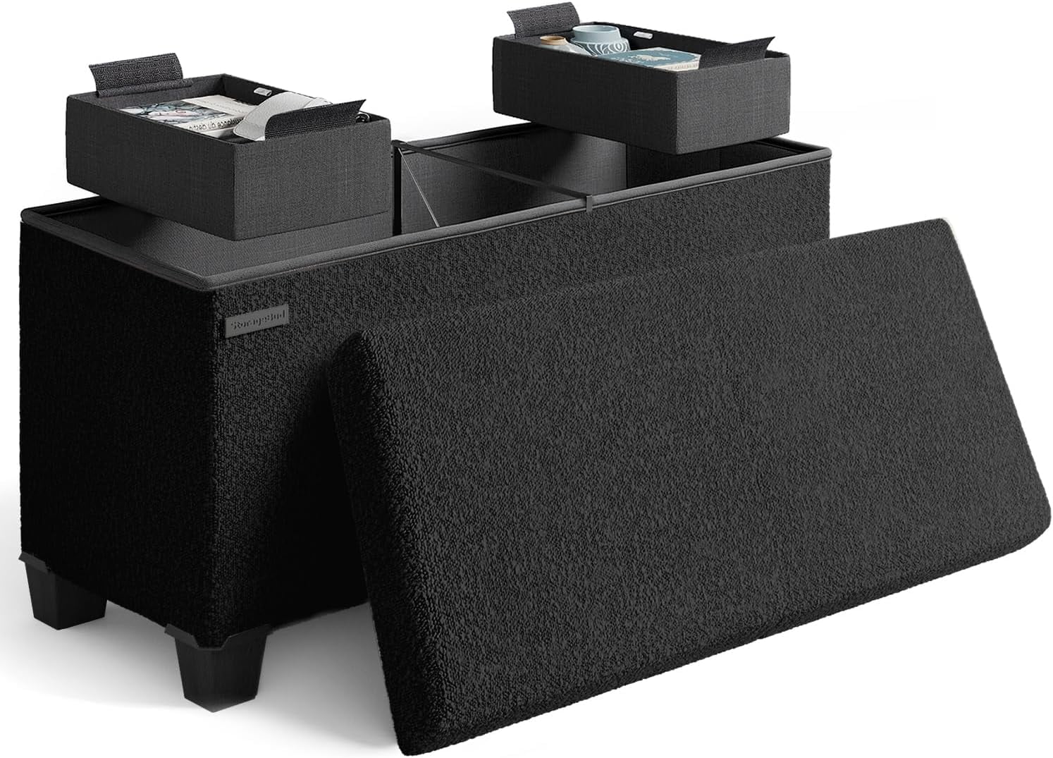 Storage Ottoman Bench, 30 Inch Storage Bench for Bedroom End of Bed ...