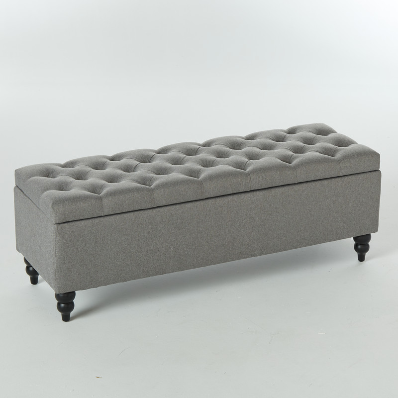 Zesthouse 16'' Wide Upholstered Storage Ottoman with Tray, Boucle ...