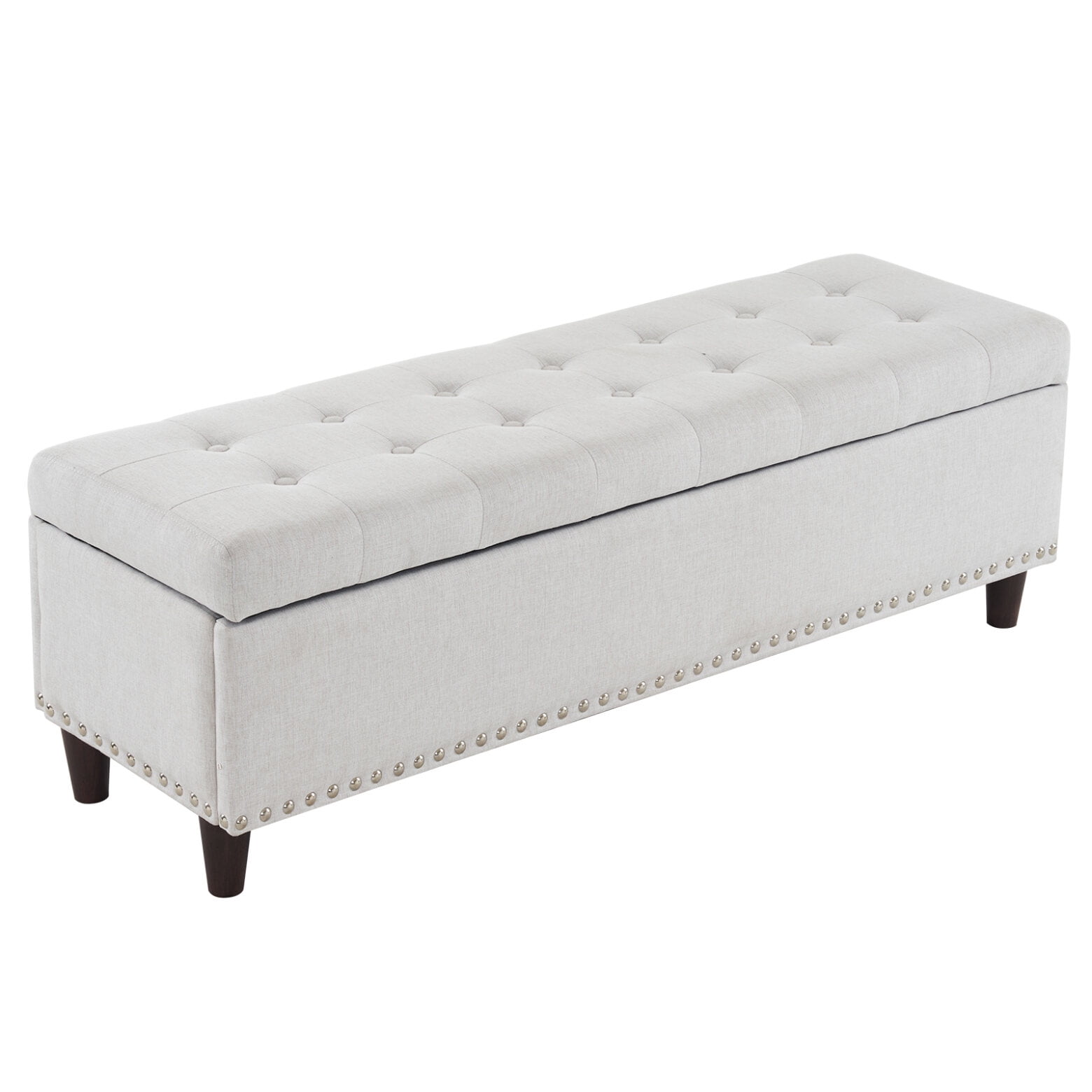 Storage Ottoman Bench, 51'' Length Bedside Stool Footstool with Safety ...