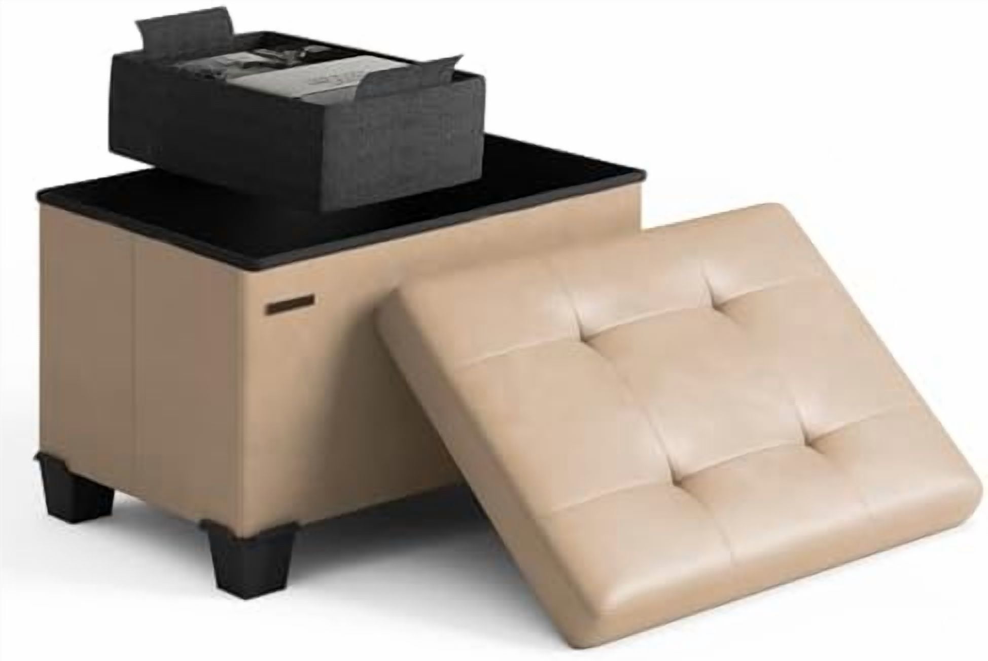 Storage Ottoman Bench with Bins, 30-in Storage Bench for Bedroom End of ...