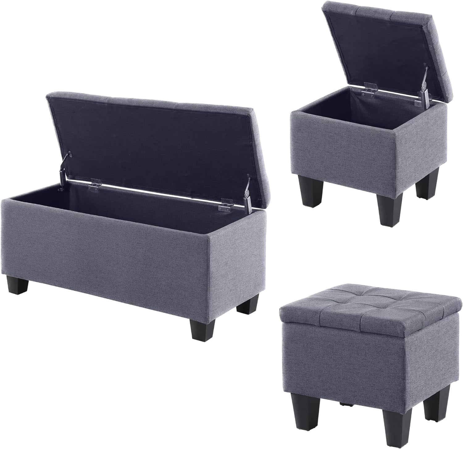 Storage Ottoman Bench End of Bed Bench Entryway Bench Ottoman with ...