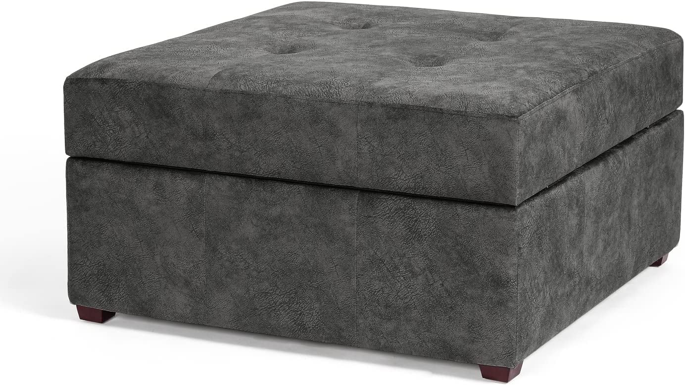 Storage Ottoman Bench Fabric Button Tufted Coffee Table Footstool ...