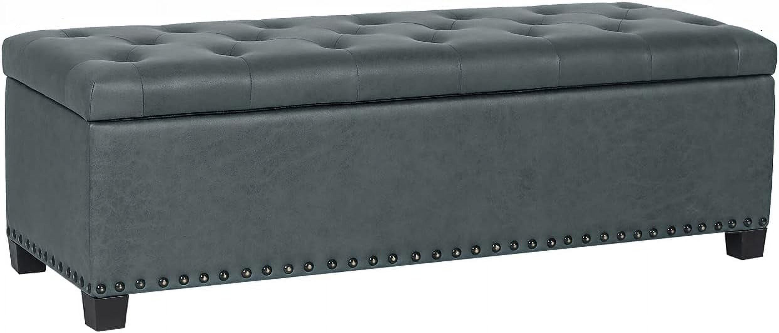 Storage Ottoman Bench, Fabric Button Tufted Footrest Rectangular ...