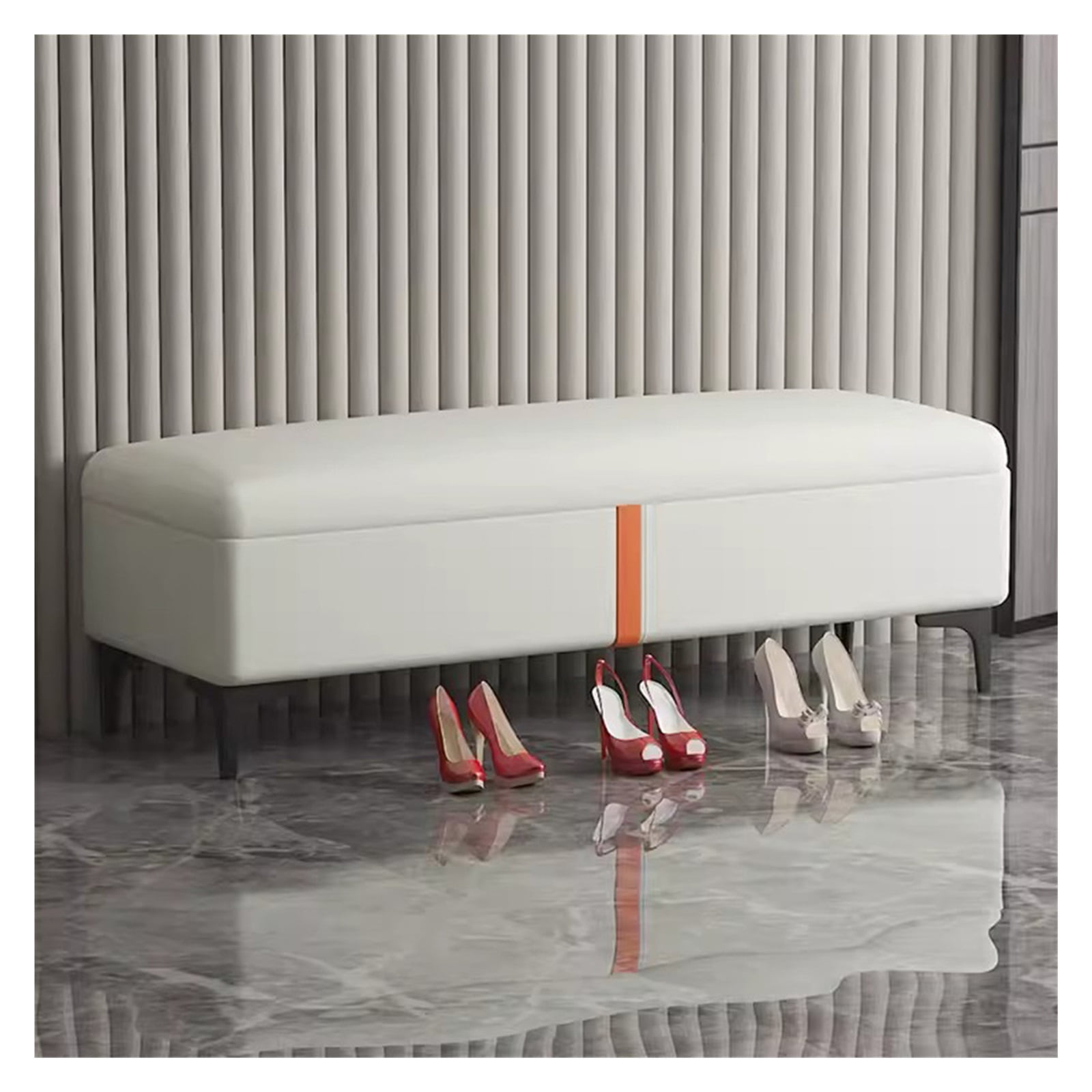 Storage Ottoman Bench,Faux Leather Storage End of Bed Bench,Modern ...