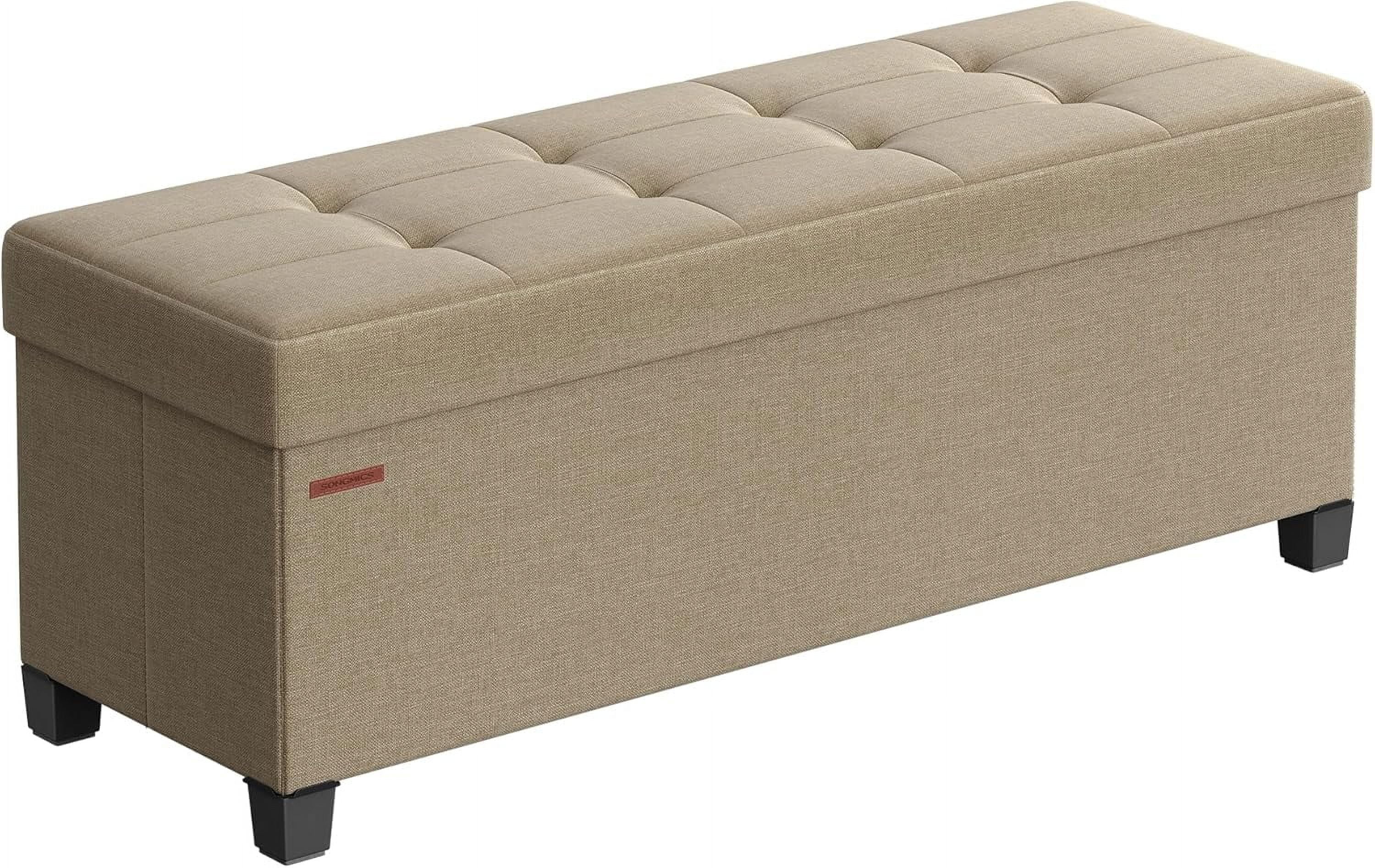 Storage Ottoman Bench, Foldable Foot Rest with Legs, 15 x 43 x 15.7 ...