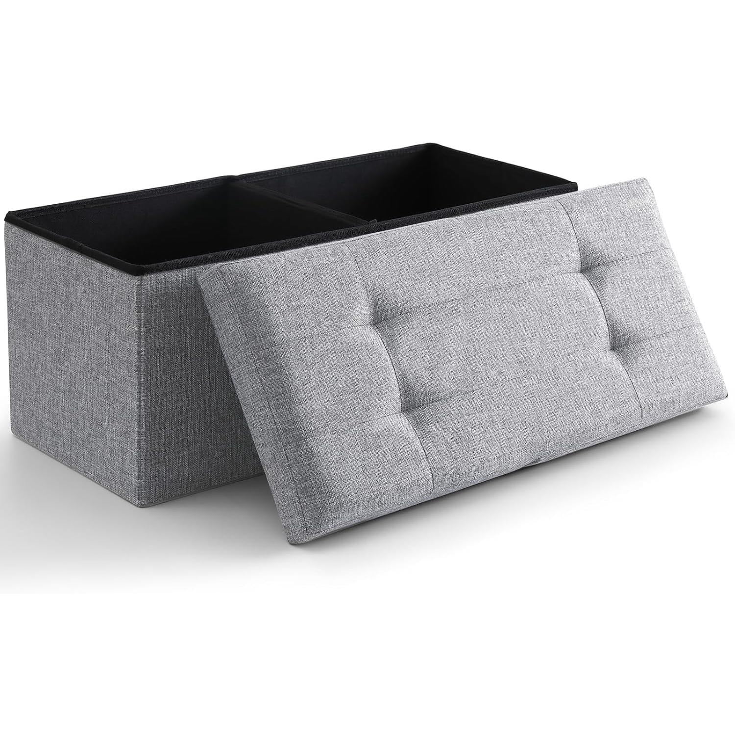 Storage Ottoman Bench Foldable Seat Footrest Shoe Bench End of Bed ...