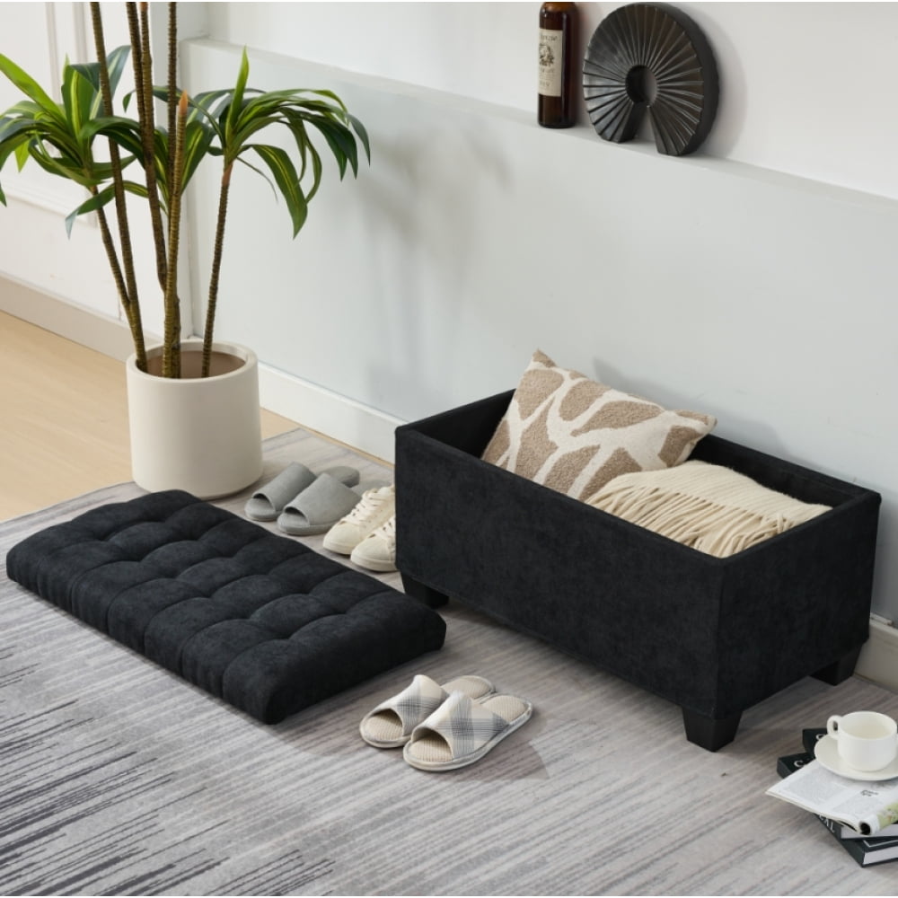 Storage Ottoman Bench, Foot Rest with Legs, 16 x 30 x 16.1 Inches, End ...