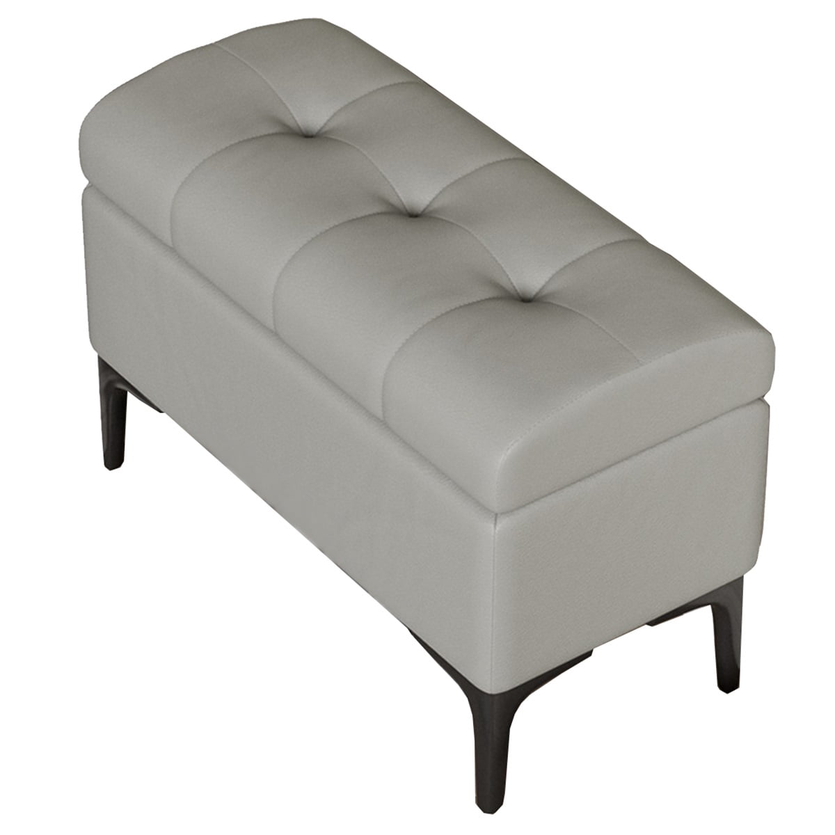 Storage Ottoman Bench Leather Foot Rest With Legs Rectangle End Of Bed ...