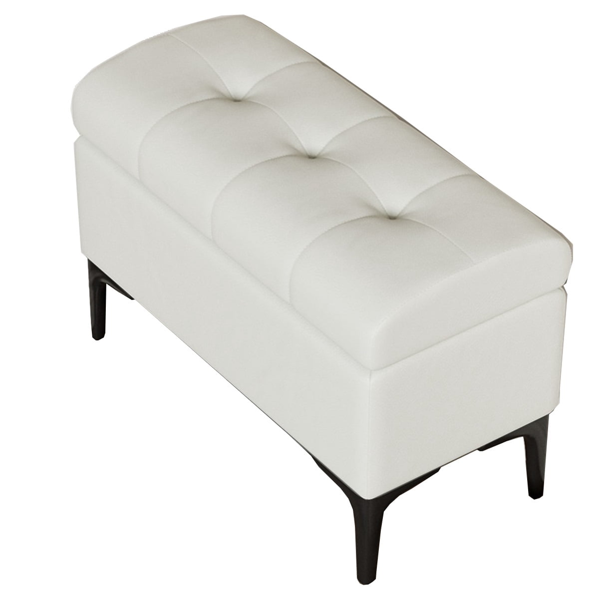 Storage Ottoman Bench Leather Foot Rest With Legs Rectangle End Of Bed ...