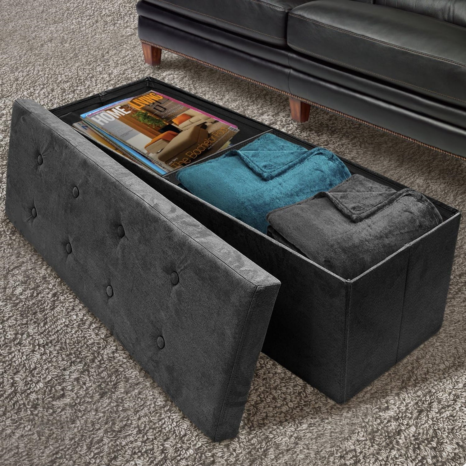 Storage Ottoman Bench – for Living Room, Hallway, End of Bed, Bedroom ...