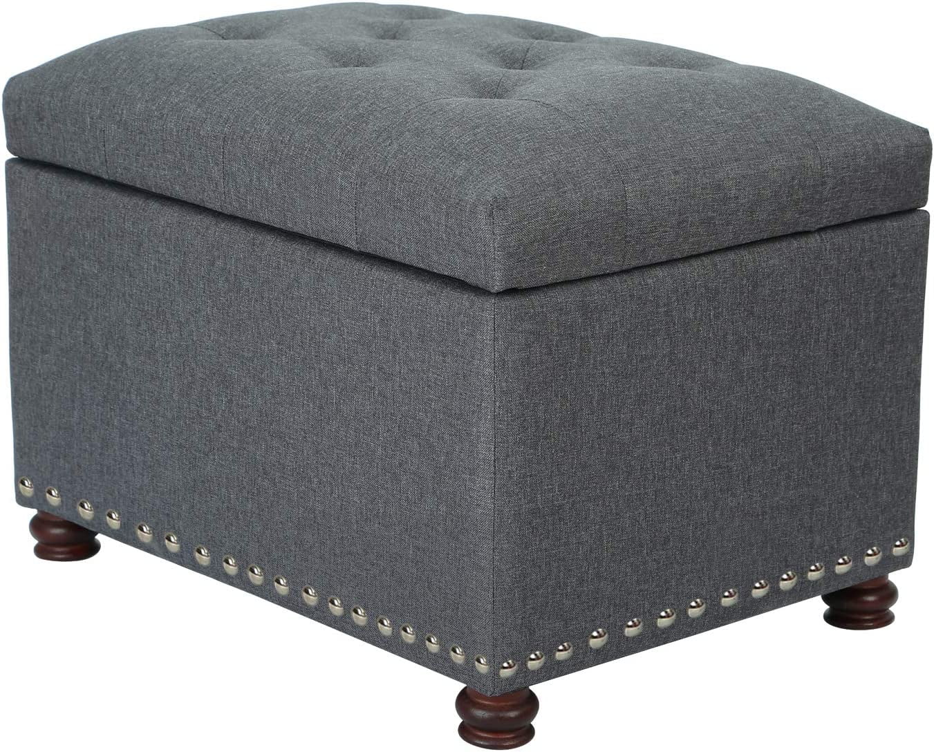 Storage Ottoman Bench Rectangular Fabric Organization Foot Rest, 24 ...