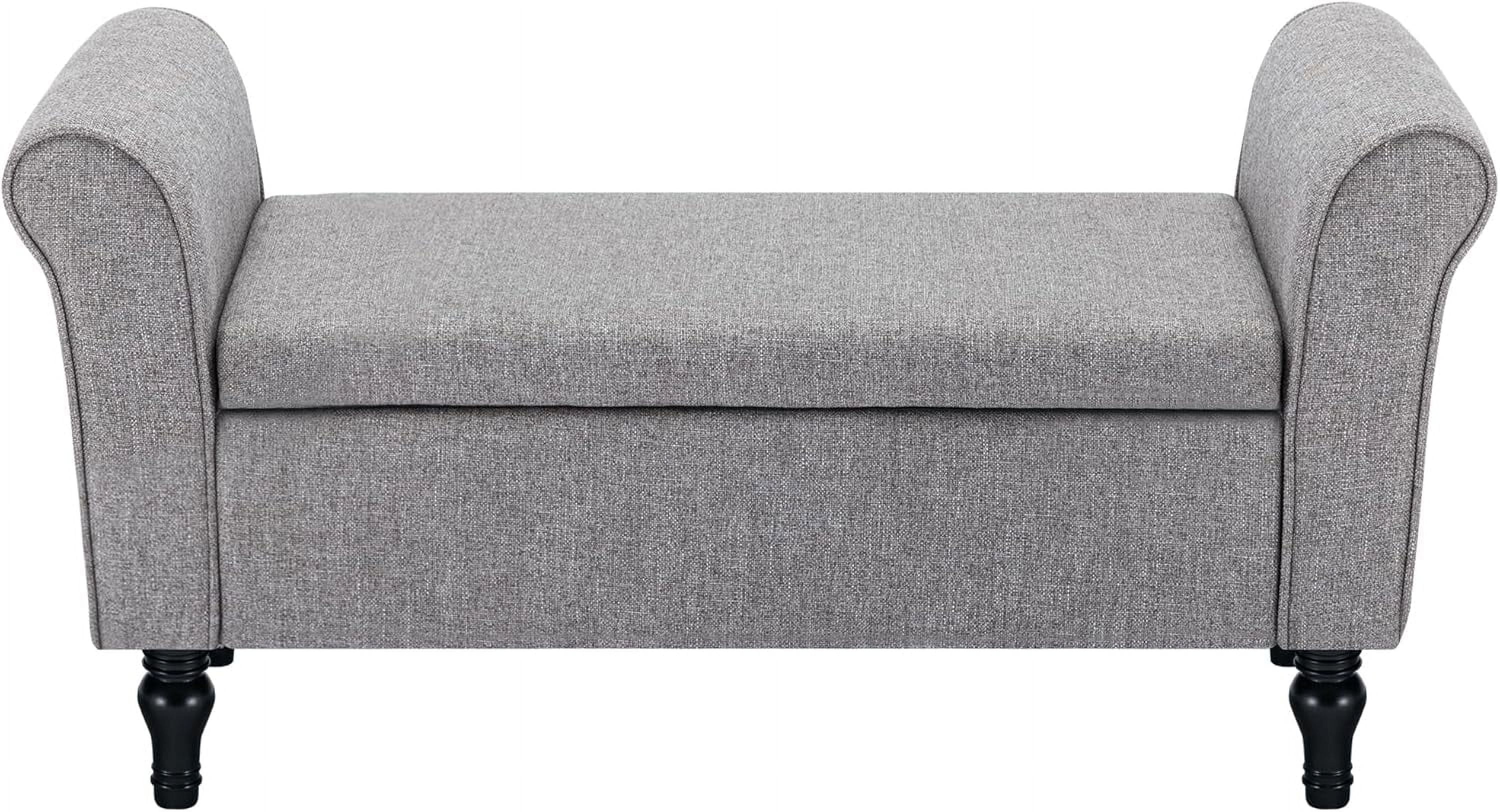 Storage Ottoman Bench, Upholstered Tufted Fabric Storage Ottoman with ...