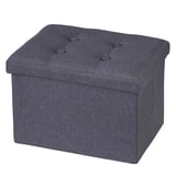 Foldable Storage Ottoman Cube - Padded Seat Footrest & Stool with Lid ...