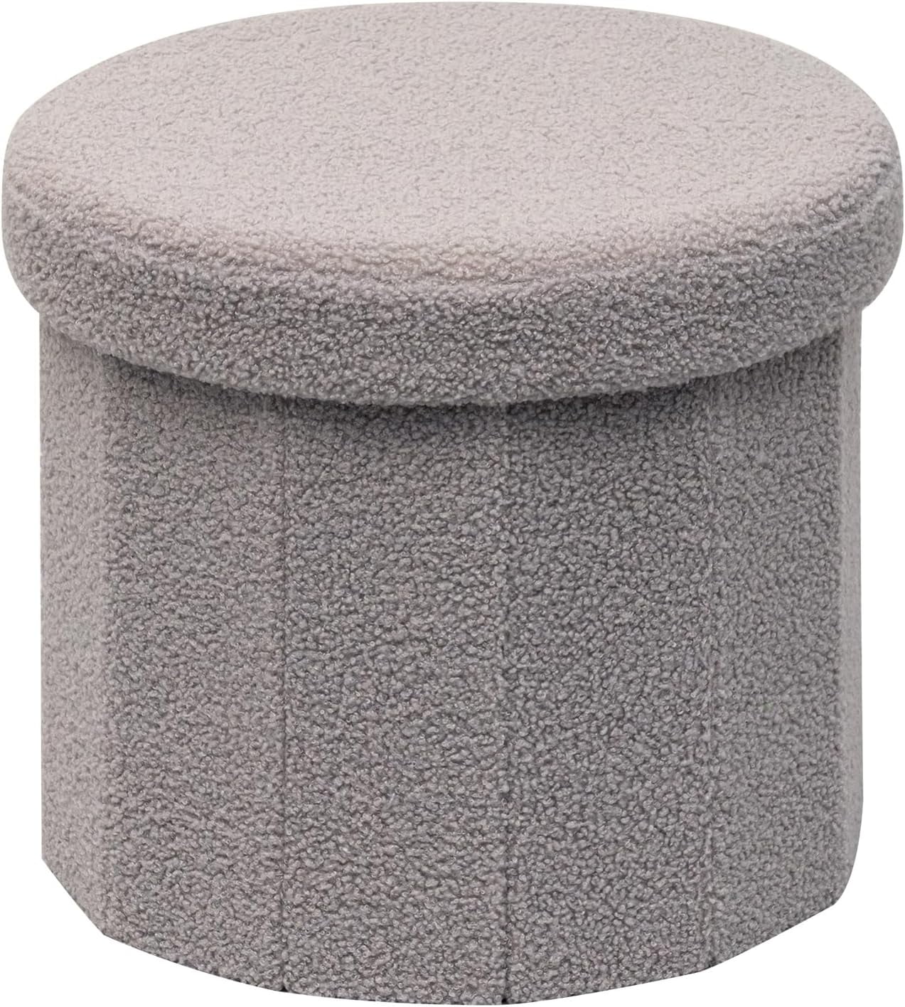 Storage Ottoman Cube, Round Ottomans with Storage Foot Stool Footrest ...
