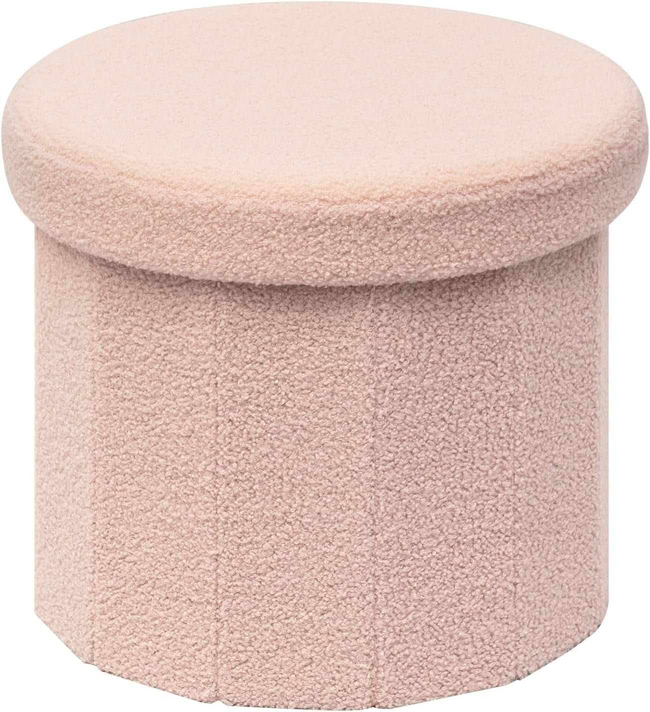 Storage Ottoman Cube, Round Ottomans with Storage Foot Stool Footrest for Lving Room, Boucle ...