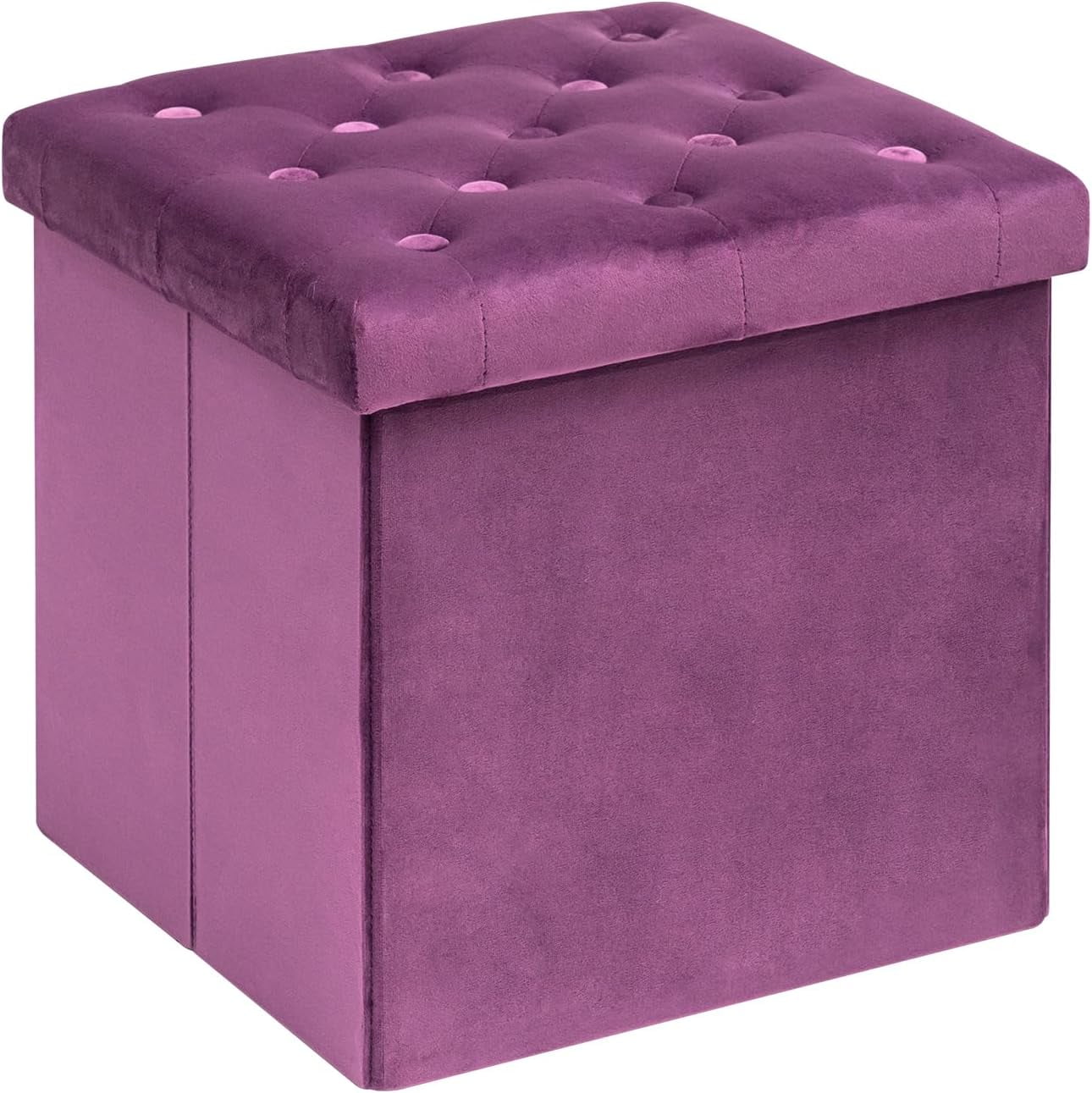 Storage Ottoman Cube Velvet Tufted Folding Ottomans with Lid, Footstool ...