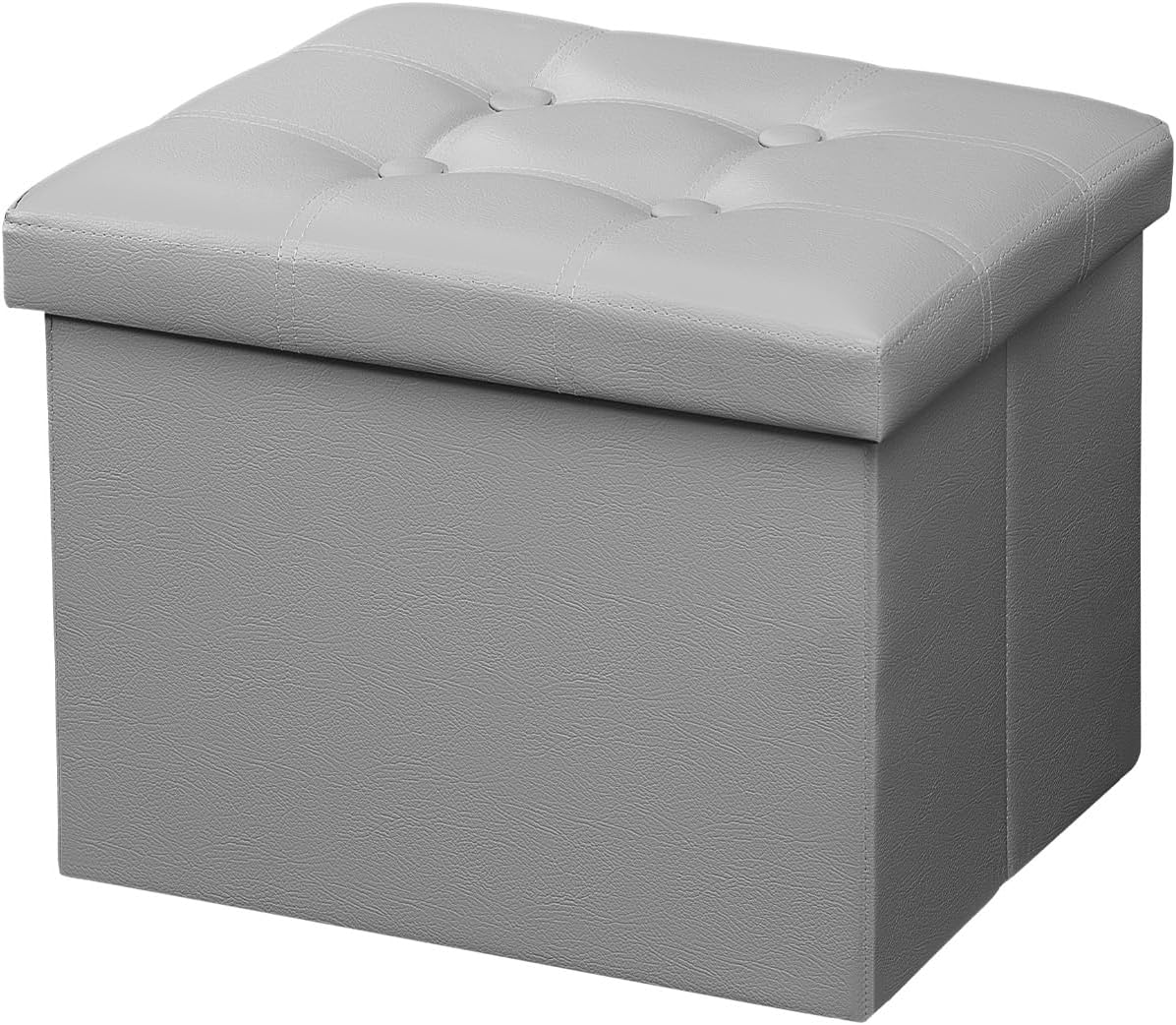 Storage Ottoman Folding Foot Rest Stool, Leather Footstool Bench, Short ...