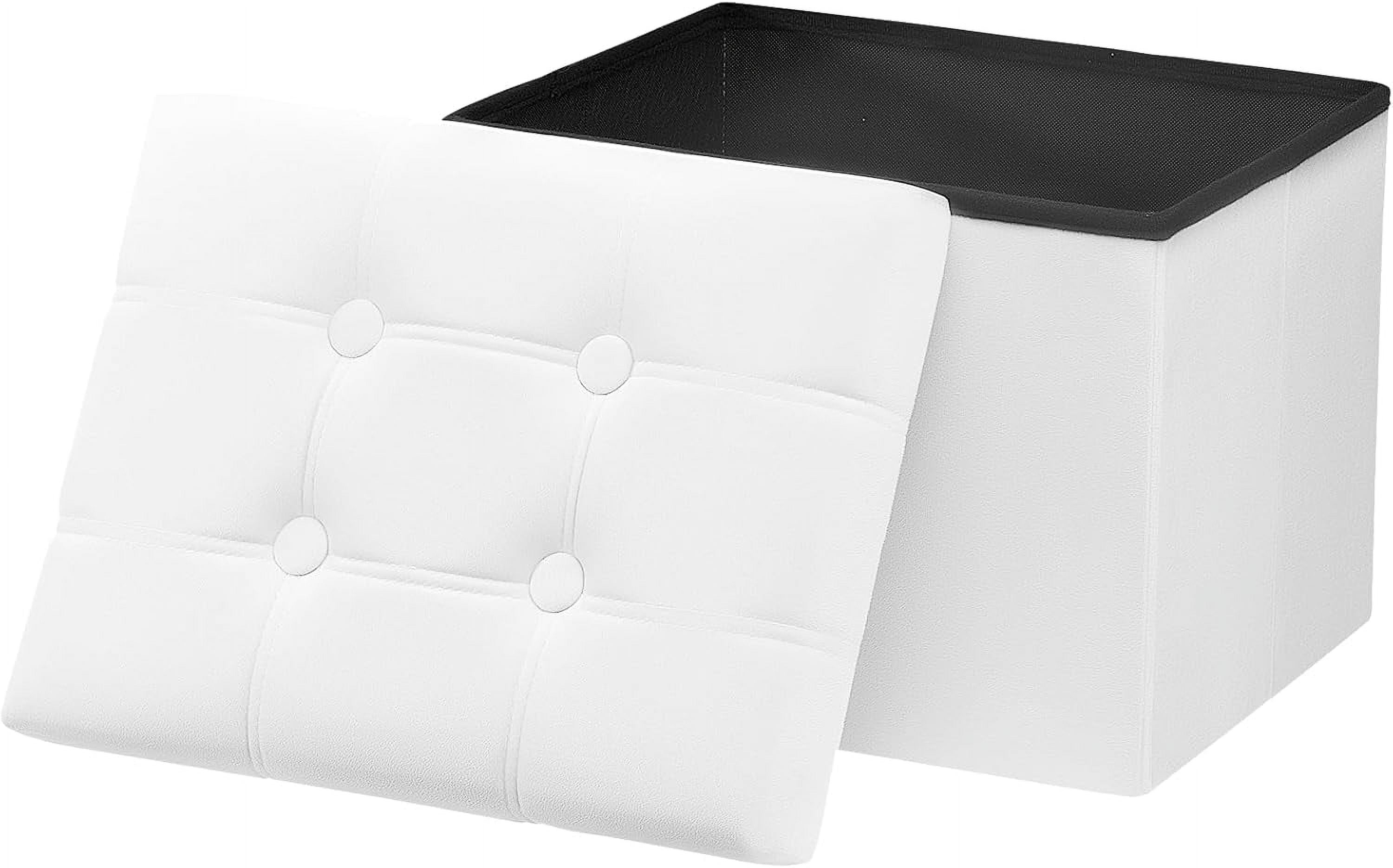 Storage Ottoman Foot Rest Stool, 17 inch Velvet Footstool Bench, Short ...