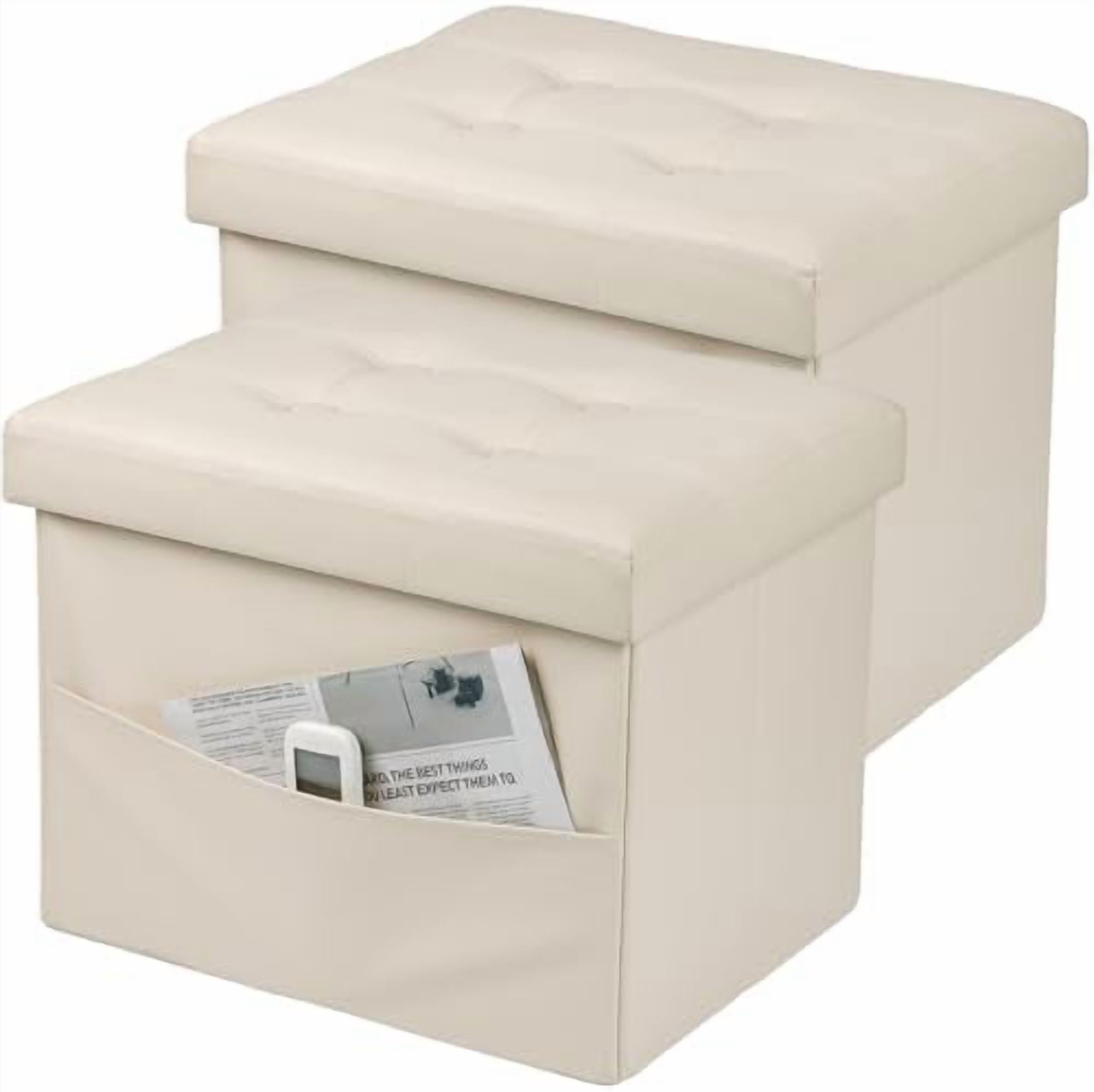 Storage Ottoman Foot Rest Stool, Small Leather Storage Ottomans Bench ...