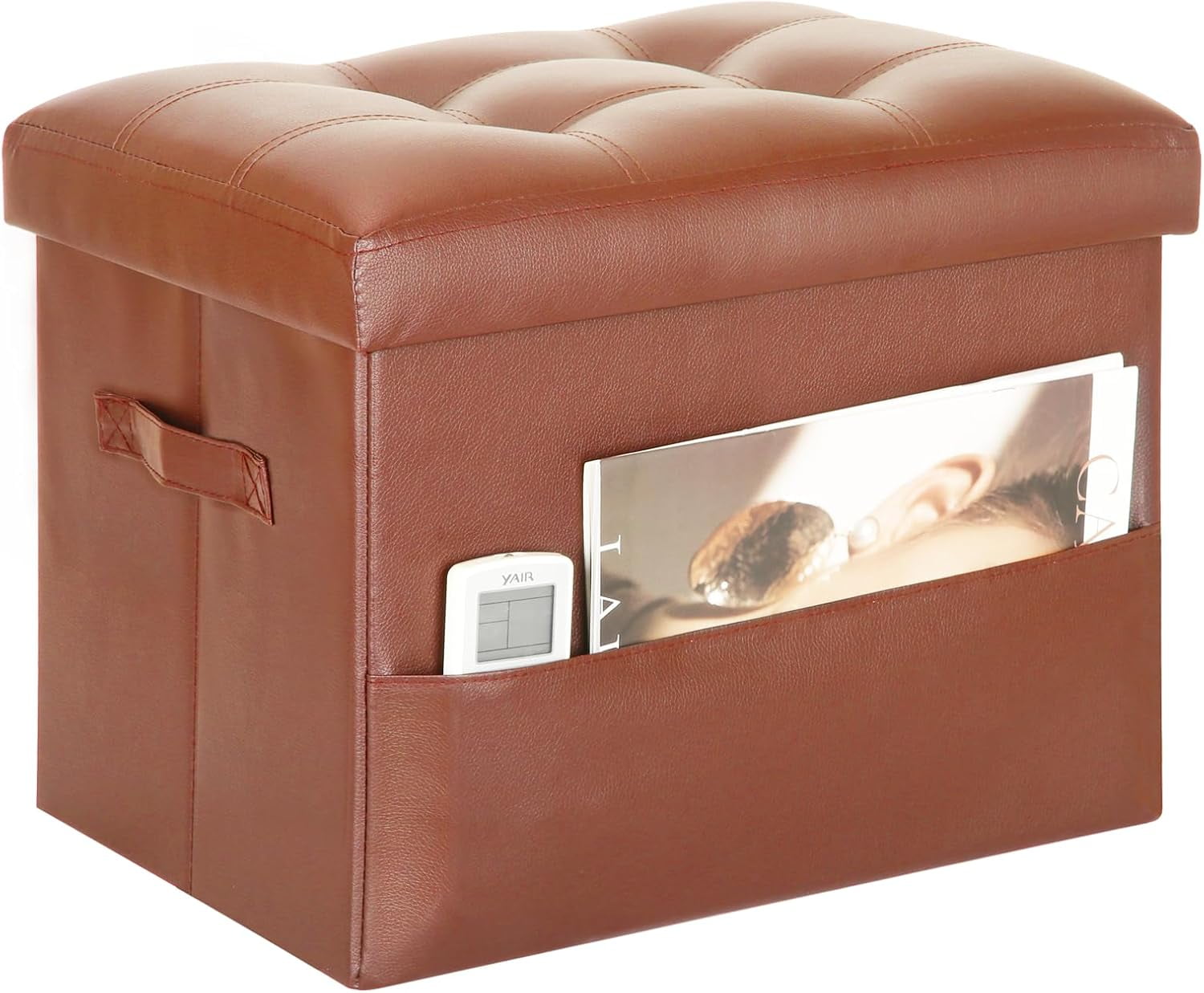 Storage Ottoman Foot Rest Stool with Thicker Foam Padded Seat. Foldable ...