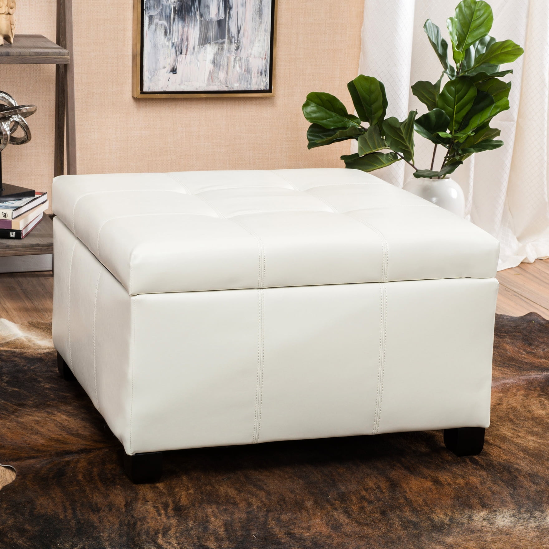 Storage Ottoman | Good for Storing Board Games | PU and Fabric Design ...