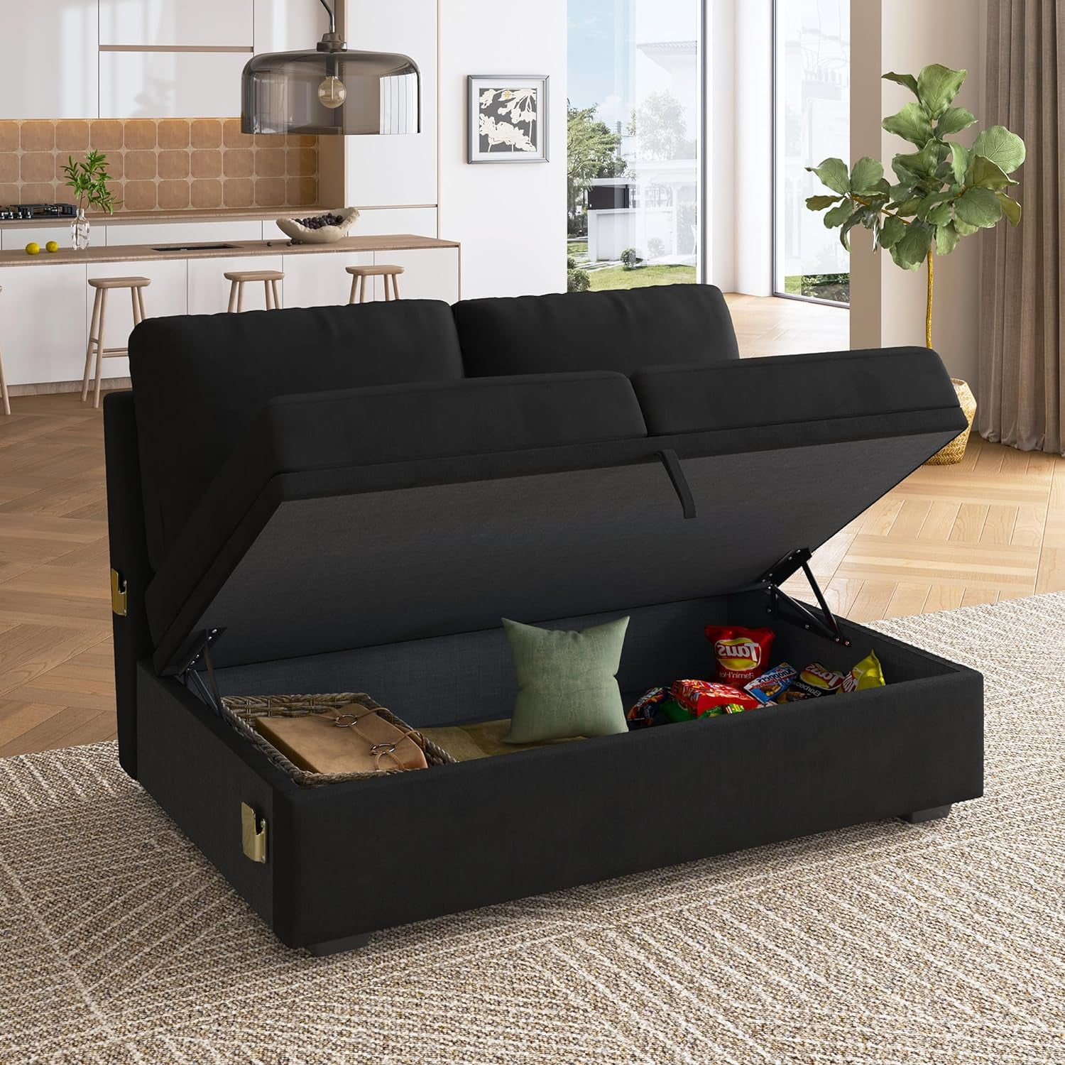 Storage Ottoman Module for Sectional Sleeper Sofa with Pull Out Bed ...