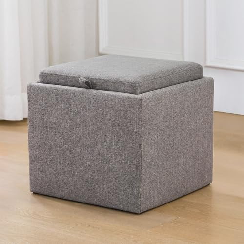 Storage Ottoman Set of 2, Foot Stools Ottoman, Small Ottoman Foot Rest ...