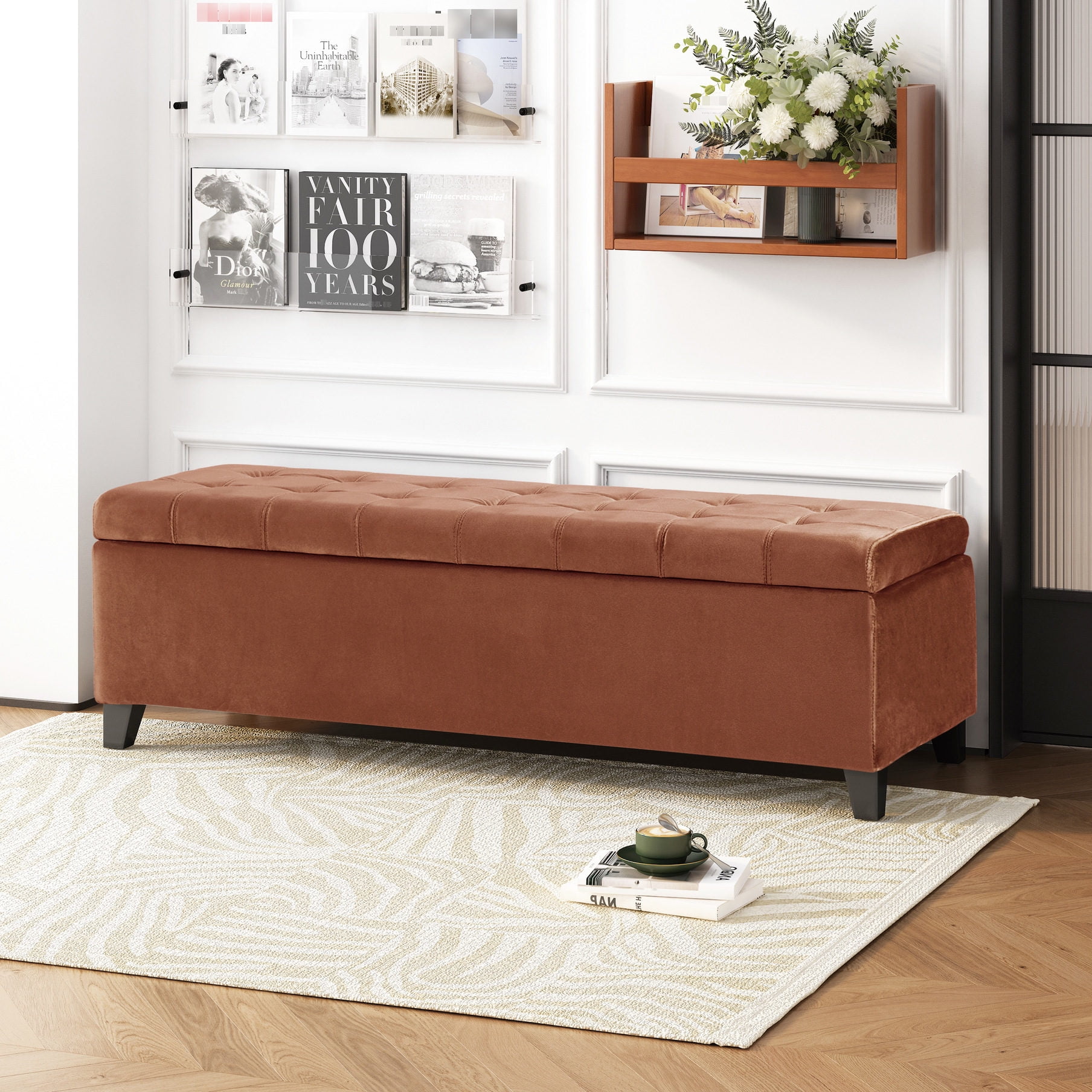 Storage Ottoman | Spacious Compartment for Throws, Dual-Function Use ...
