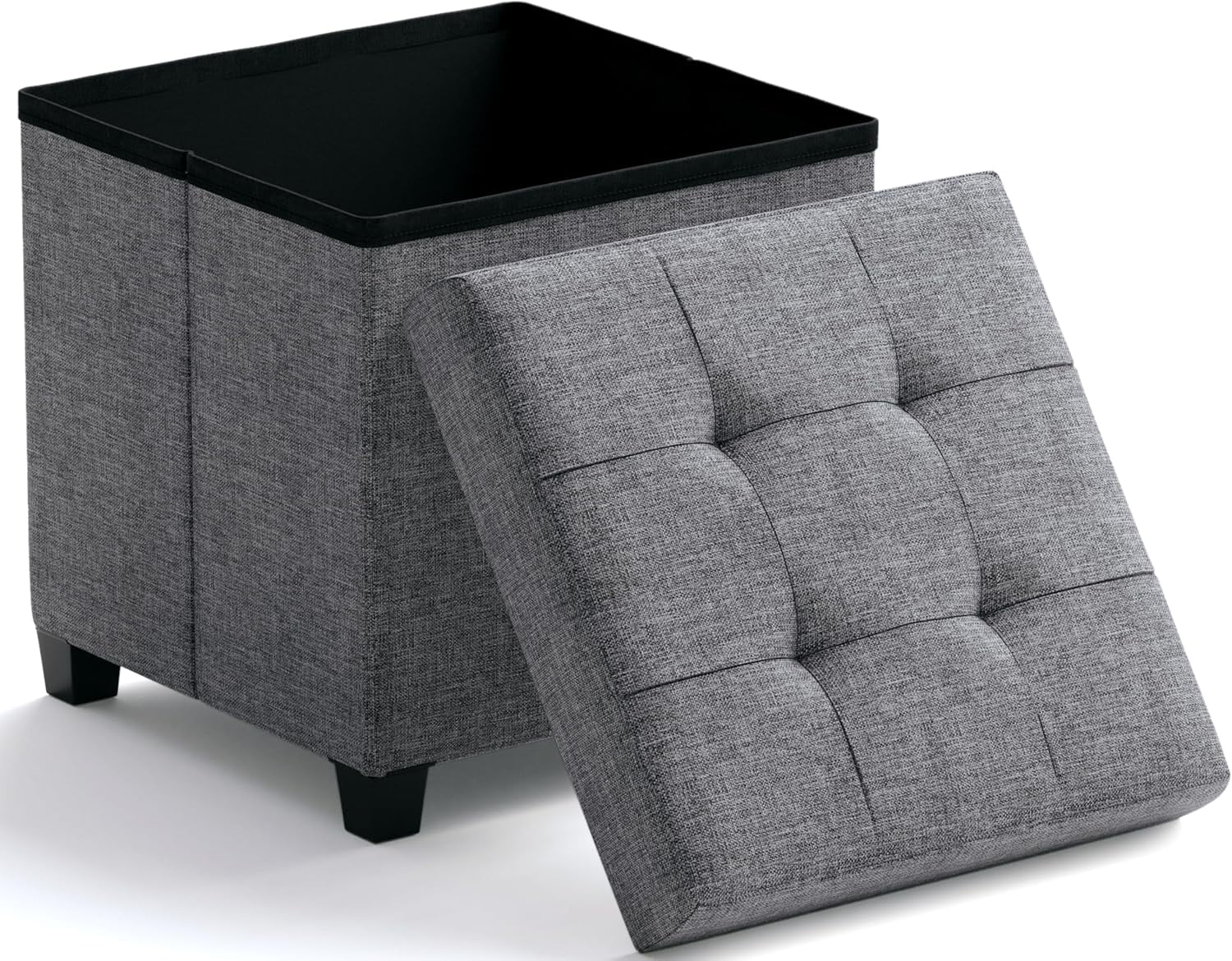 Storage Ottoman with , Square Cube Foot Rest Stool Seat, for Room ...