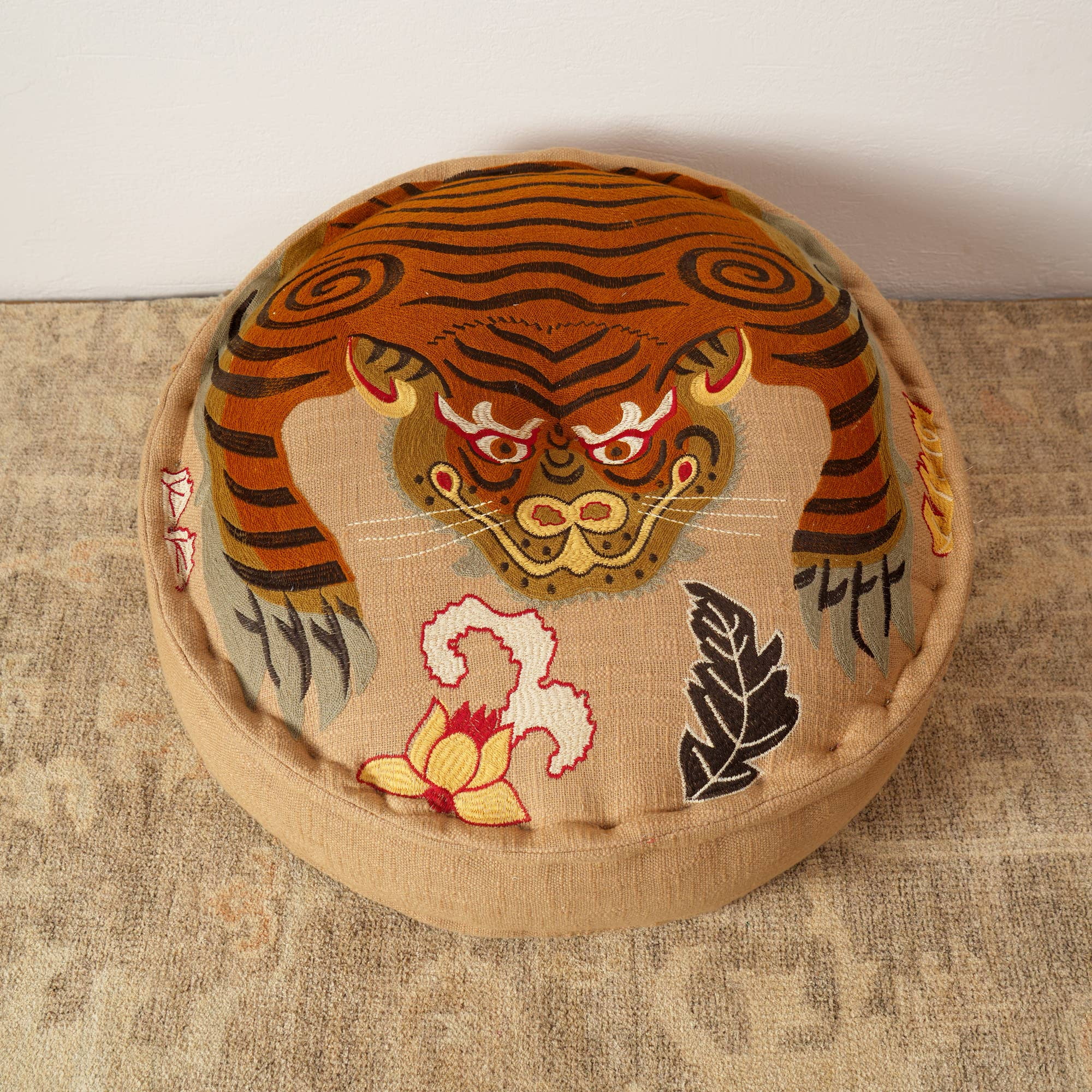 Storage Ottomans Decorative Printed & Embroideried Multicolor Floor ...