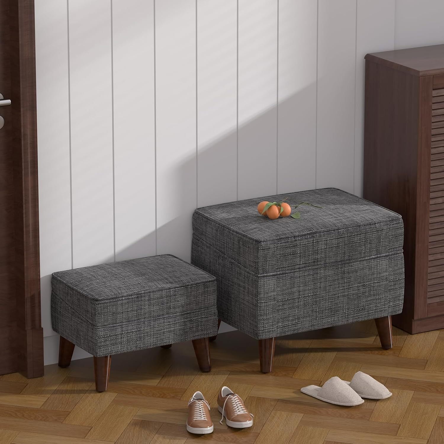 Storage Ottomans with Adjustable Cover, BOGO, Step Stool, Footrest and ...