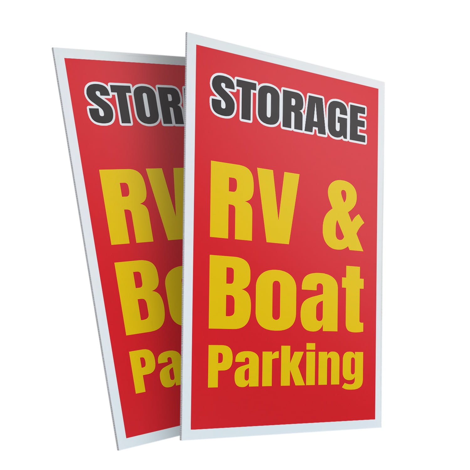 Storage RV & Boat Parking (2-Pack) 24 Inch x 36 Inch Plastic Signs Sign ...