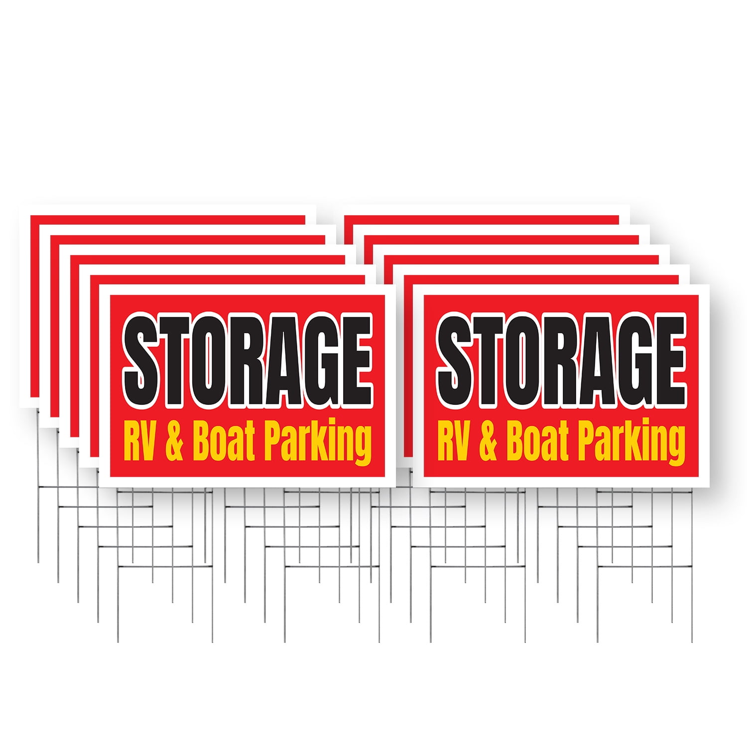 Storage RV & Boat Parking Yard Sign 10 Pack of 24 Inch x 36 Inch Double ...