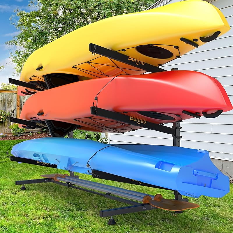 Storage Rack, Adjustable Heavy Duty Kayak Rack for Kayaks Paddle Boards ...