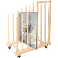 MEEDEN Wood Large Print Rack, Artist Storage Rack with Castors, Art ...