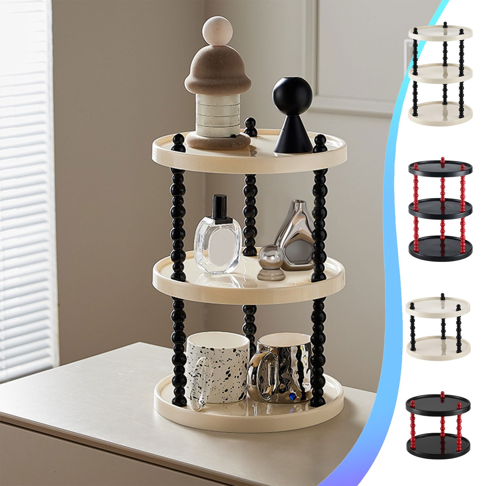Storage Rack, Stylish Multi-Tier Storage Organizer, Plastic, 10.63in ...