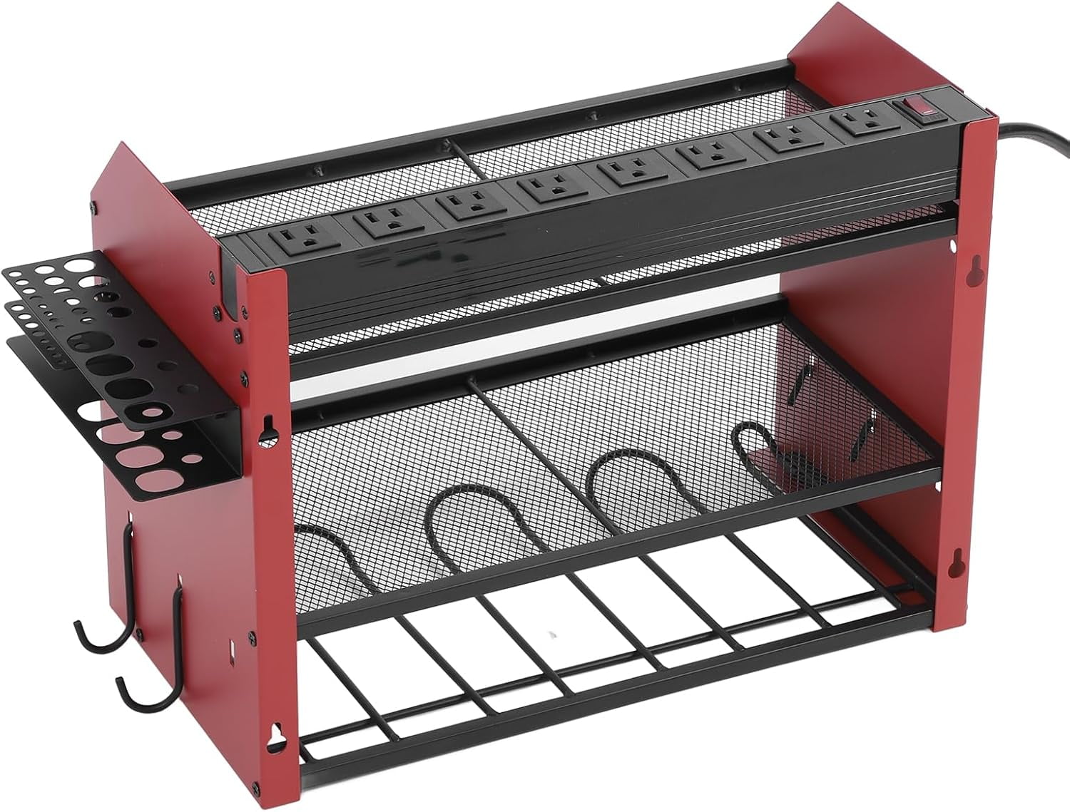 Storage Racks Wall Power Tool Rack with Charging Station One Piece ...
