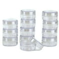 Storage Round Clear Container with Screw Lids For Small Items Organizer ...
