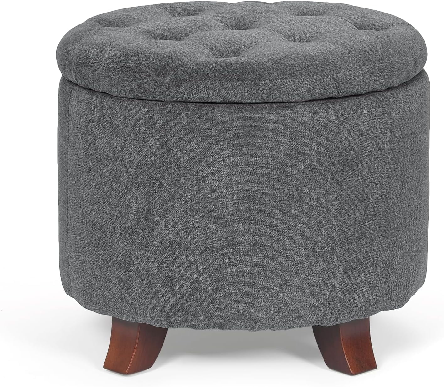 Storage Round Ottoman,Upholstery Ottoman Footstool with Legs, Small ...