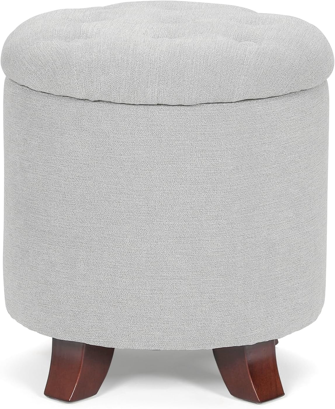 Storage Round Ottoman,Upholstery Ottoman Footstool with Legs, Small ...
